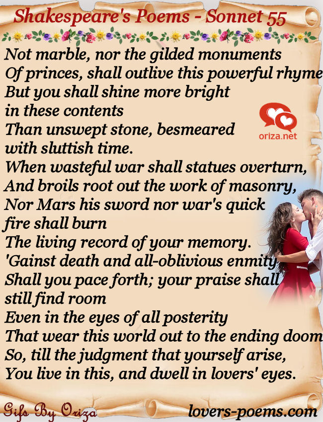 Not marble, nor the gilded monuments – Shakespeare’s Poem – Sonnet 55